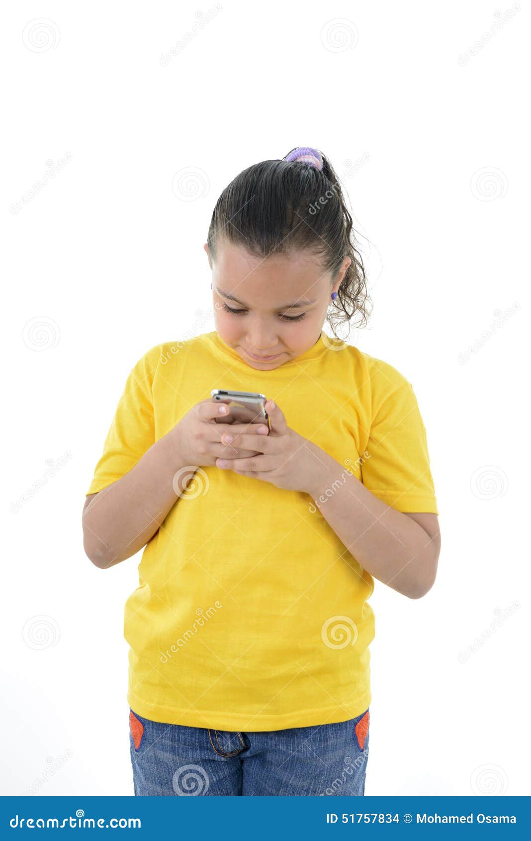 Young Girl Using Mobile Phone Stock Photo - Image of cell, internet ...