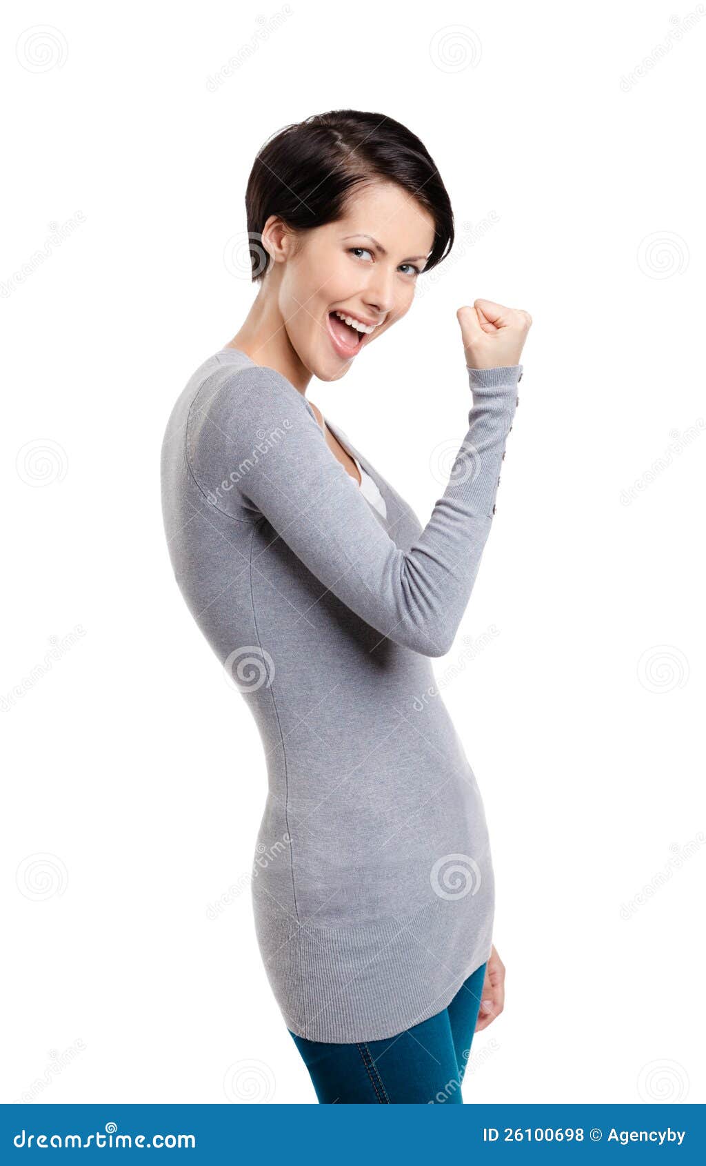 Young girl is very happy stock photo. Image of gladly - 26100698