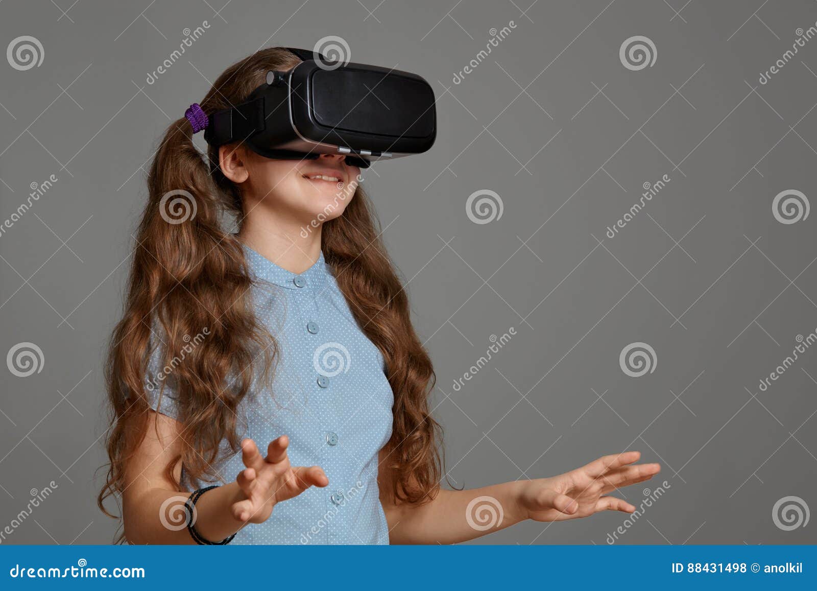 Young Girl with Virtual Reality Glasses. Stock Photo - Image of ...