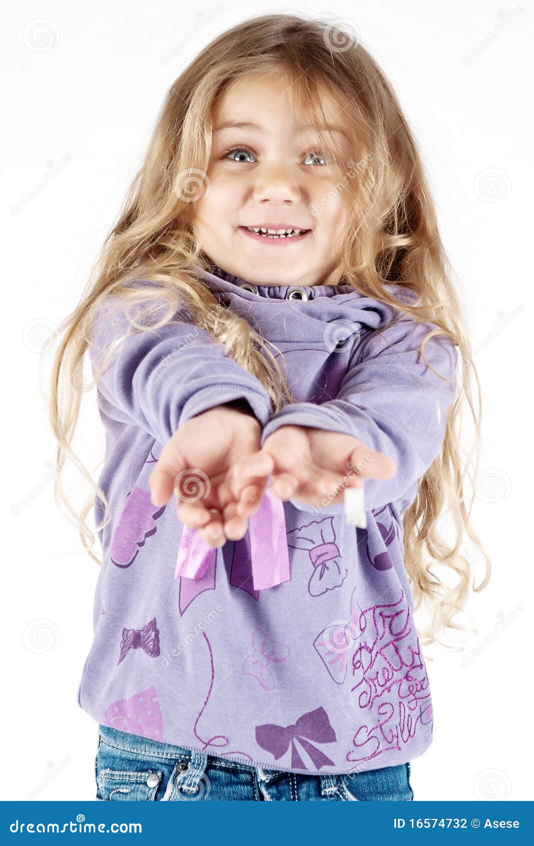 Young Girl Waiting for a Gift Stock Photo - Image of concentrated, hair ...