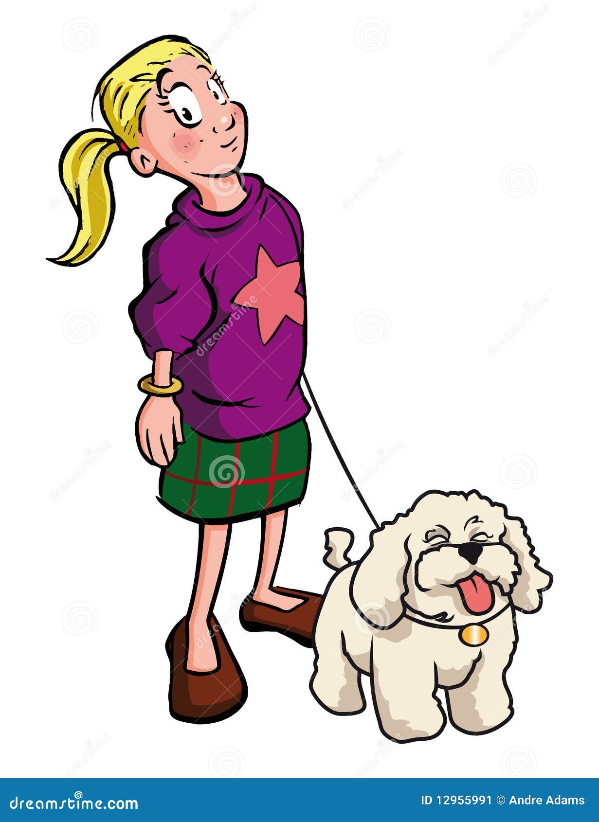 Girl In Poodle Skirt Vector Illustration | CartoonDealer.com #10863968