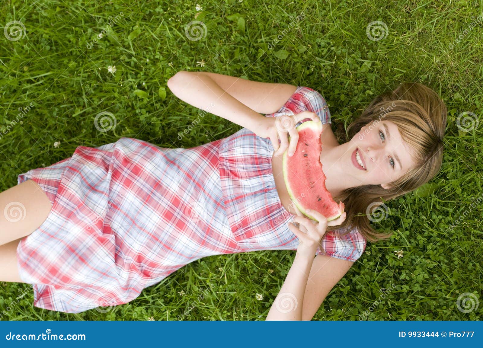 Young girl with watermelon stock photo. Image of cute - 9933444