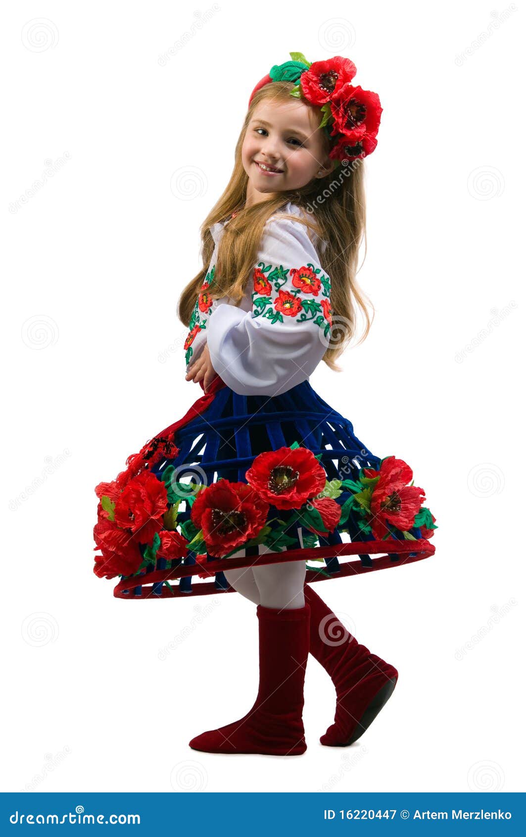 Young Girl on a White Background Stock Image - Image of childhood, hair ...