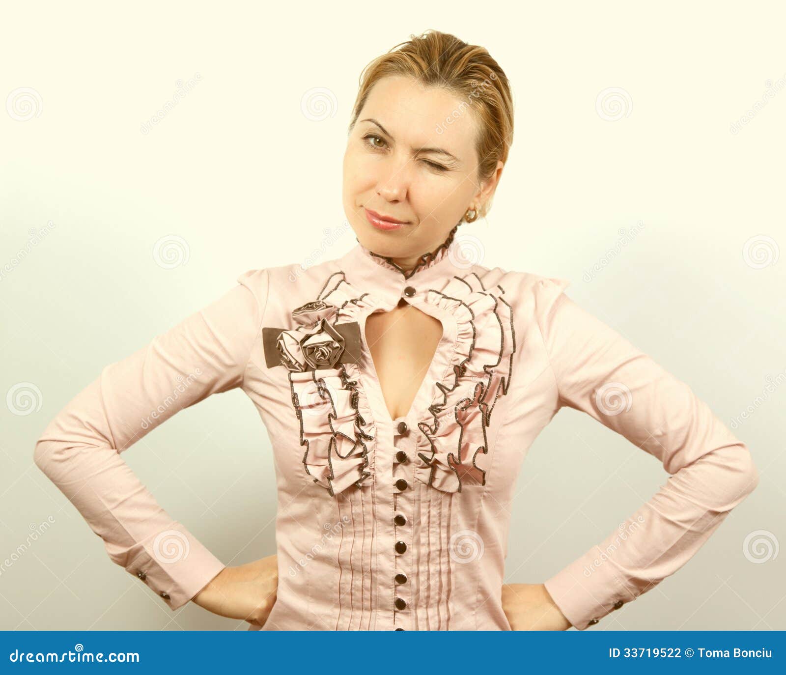 Young girl winking stock photo. Image of person, head - 33719522
