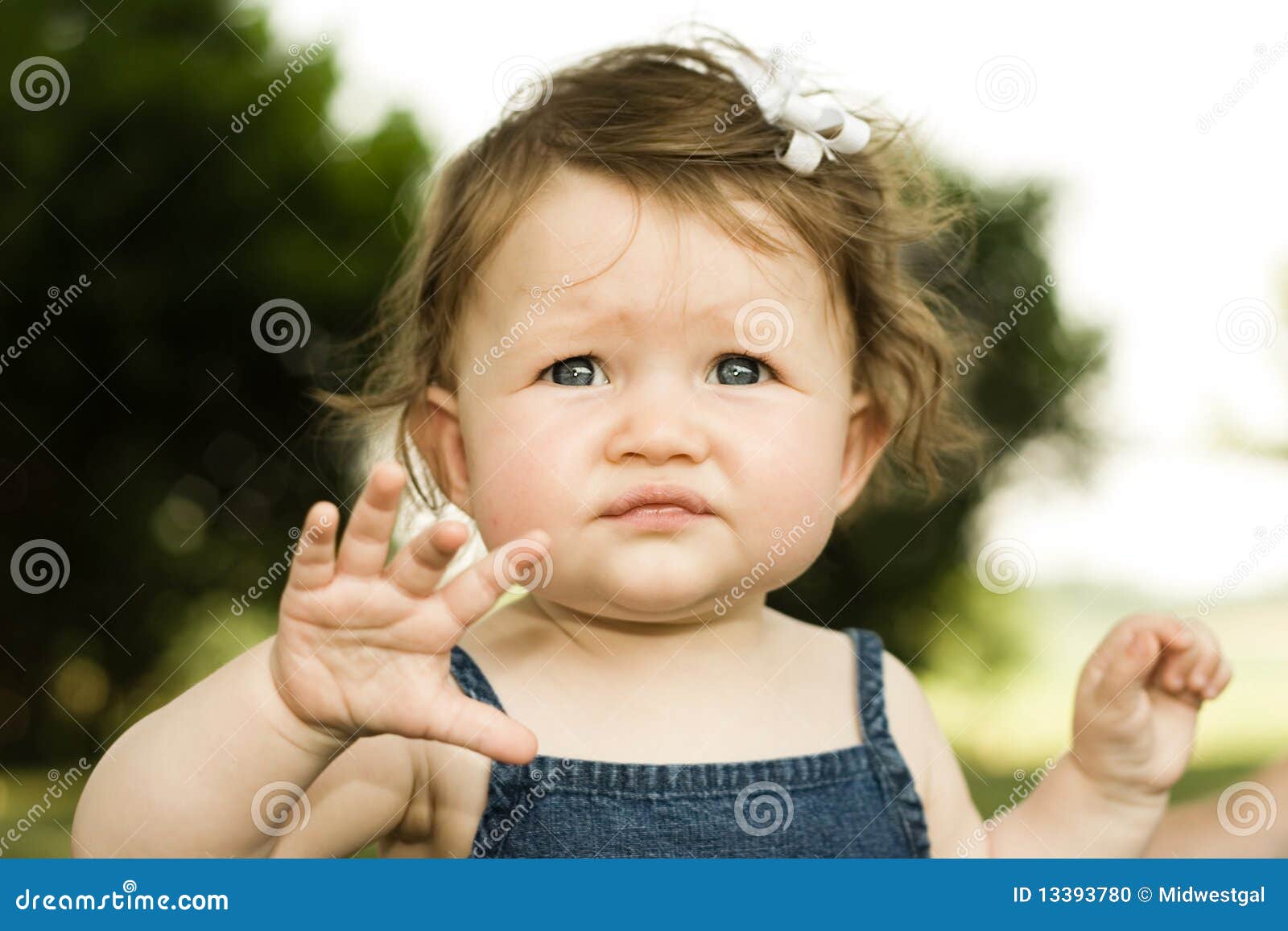 Young Girl, Worried Expression Stock Photo - Image of outdoor ...