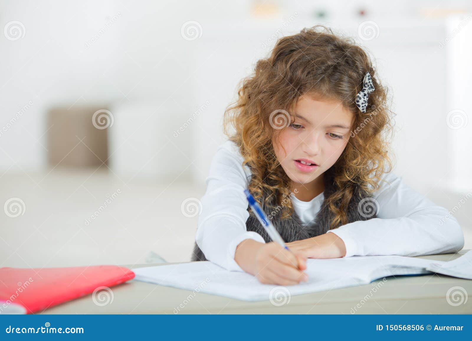 Young girl writing stock photo. Image of adventure, love - 150568506