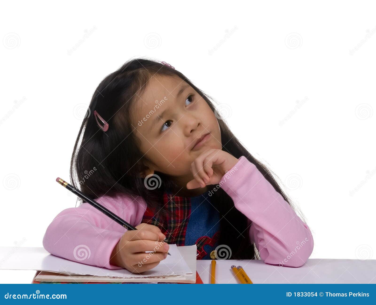 Young Girl Writing stock photo. Image of thought, school - 1833054