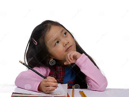 Young Girl Writing stock photo. Image of thought, school - 1833054