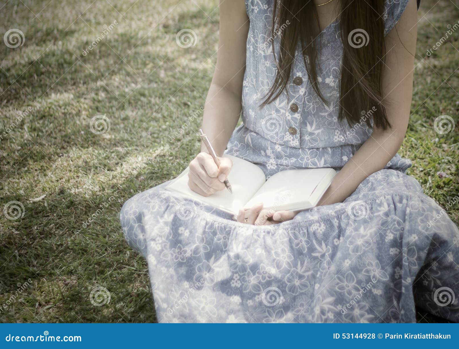 Young Girl Writing into Her Diary Stock Photo - Image of university ...