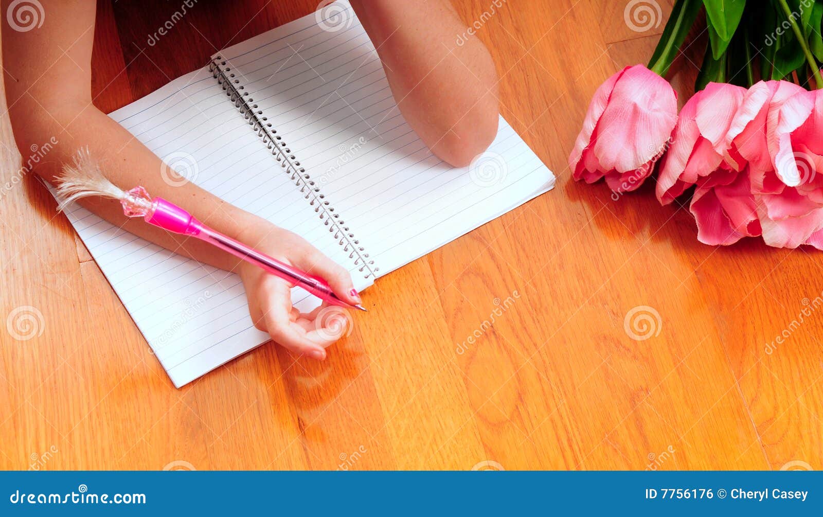 Young Girl Writing in Journal Stock Photo - Image of compose, lonely ...