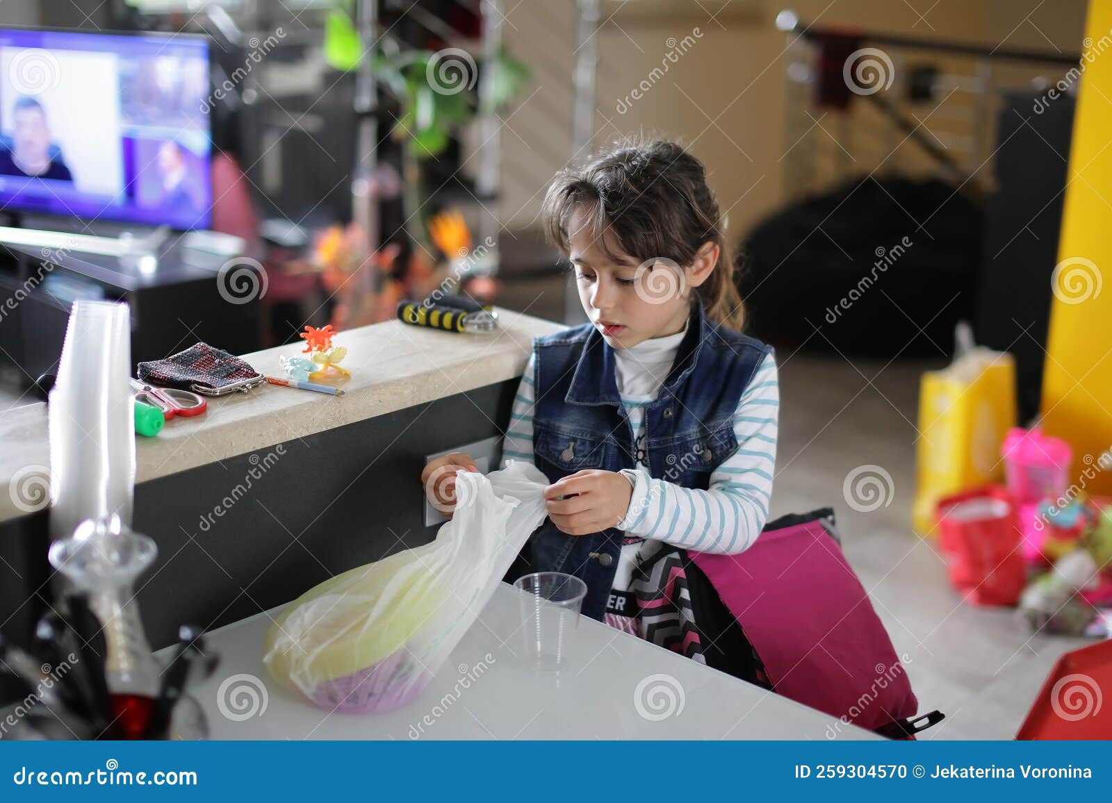 Young Girl 6-7 Years Old Playing Stock Photo - Image of small, playful ...