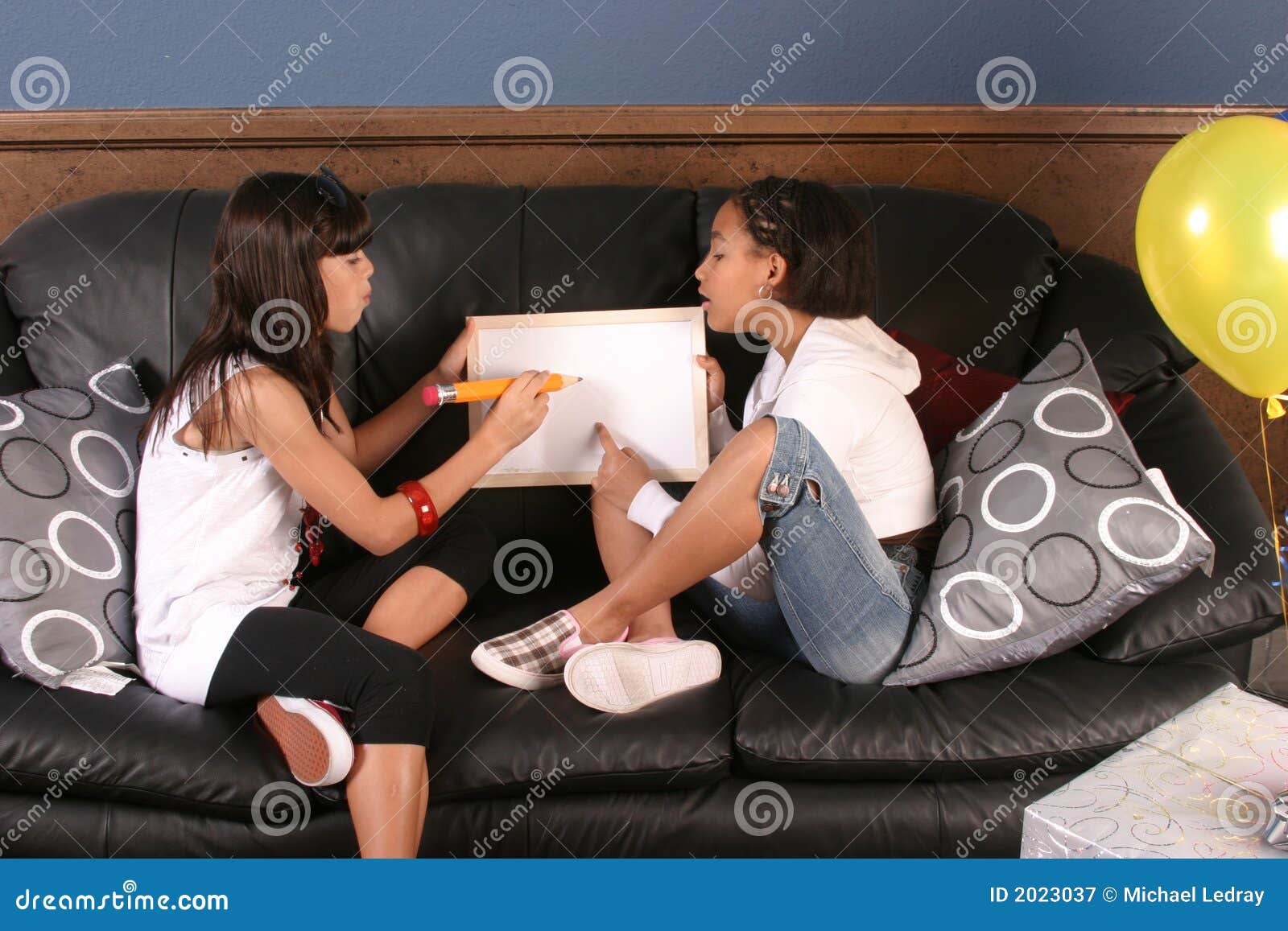 Young Girls Birthday Party Fun Stock Image - Image of gift, bright: 2023037