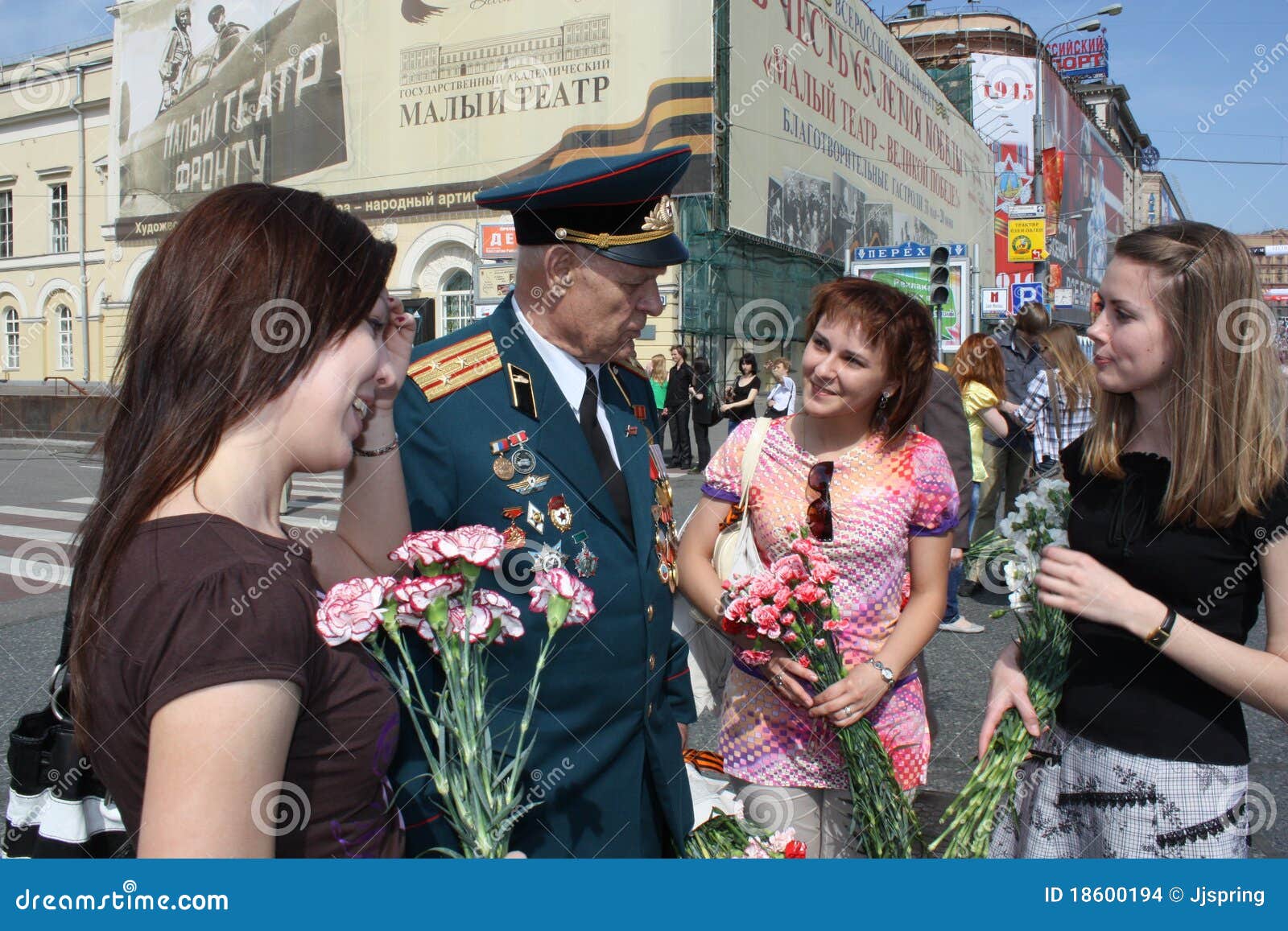 Young Girls Congratulate the Veteran of War Editorial Stock Image ...