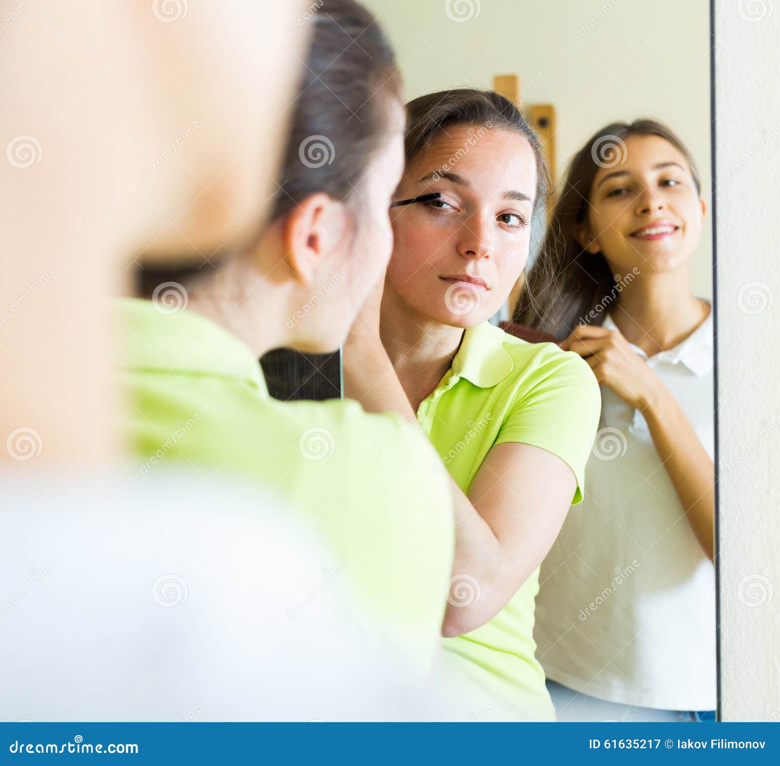 Young Girls Doing Make-up for Party Stock Image - Image of preparation ...