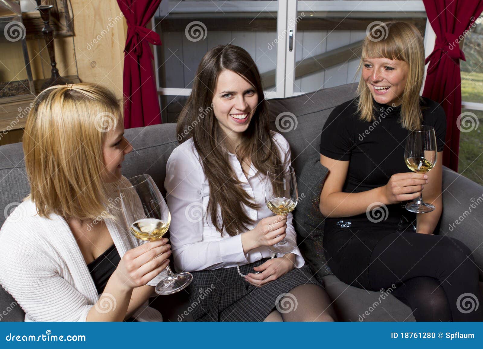 Young Girls Having Dinner in Fancy Restaurant Stock Photo - Image of ...