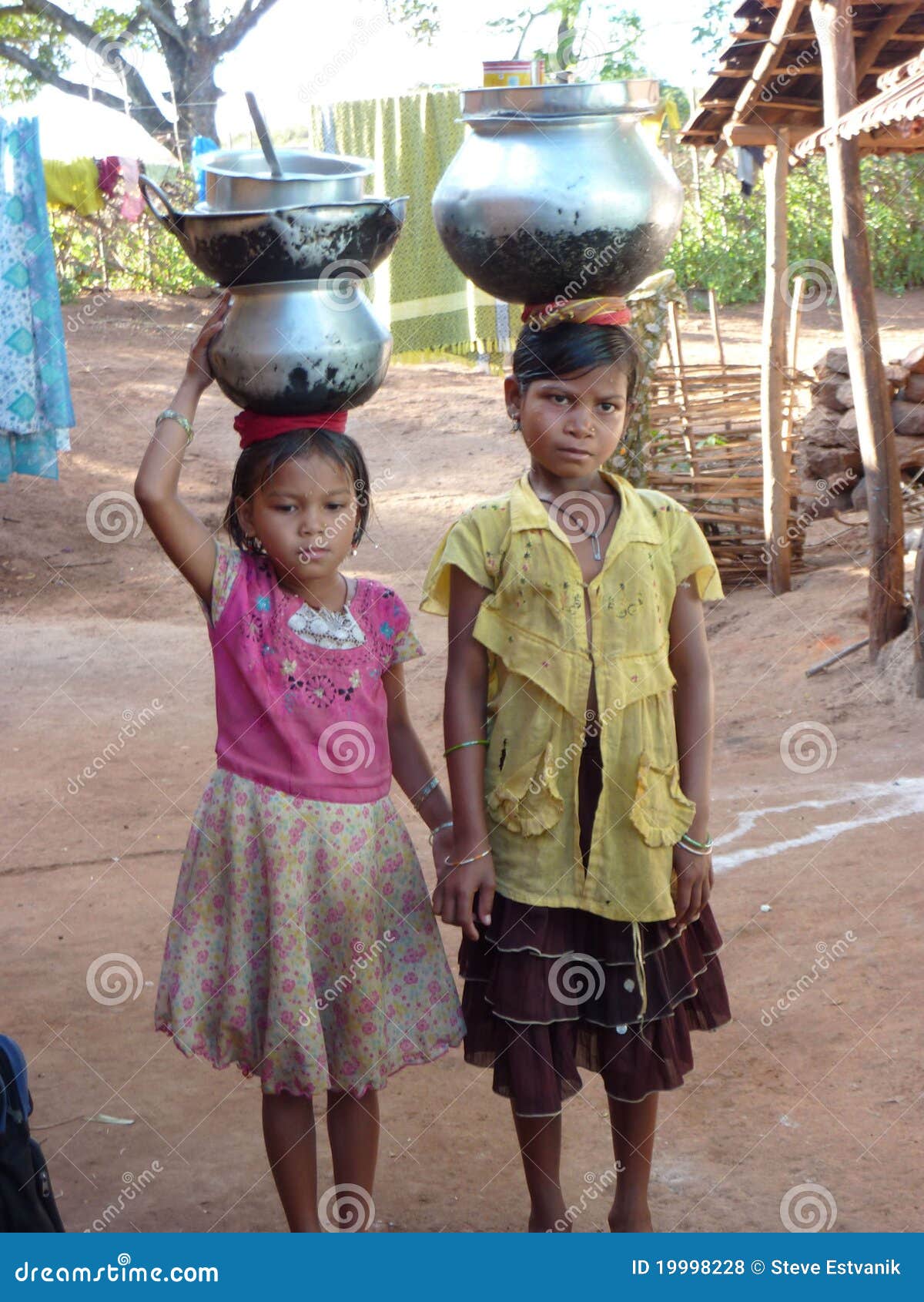 Young Girls Learn How To Carry Water Editorial Stock Photo - Image of ...