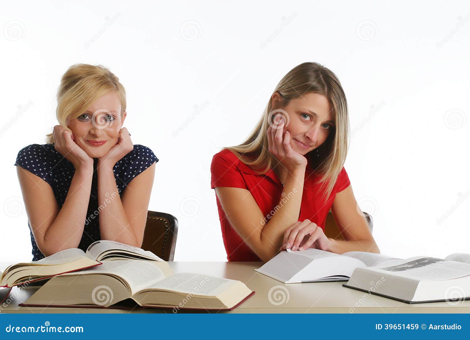 Young girls studying stock image. Image of learning, gorgeous - 39651459