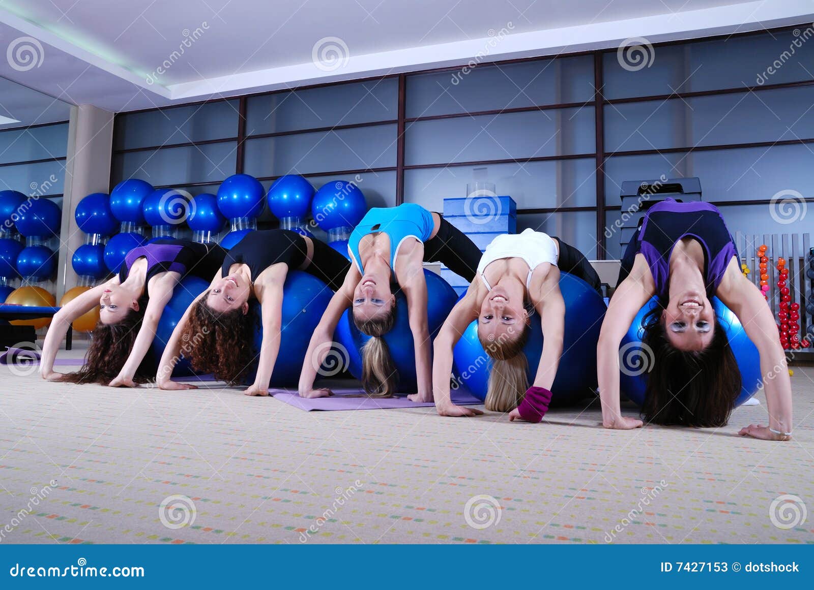Young Girls Working Out in a Gym Stock Image - Image of recreation ...