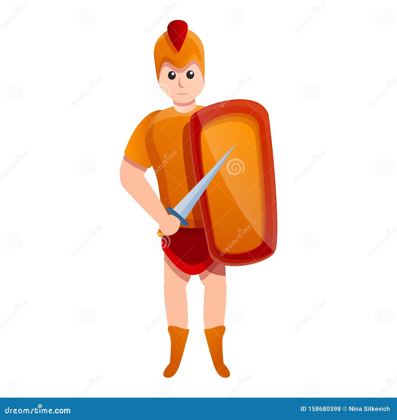 Young Gladiator Icon, Cartoon Style Stock Vector - Illustration of ...