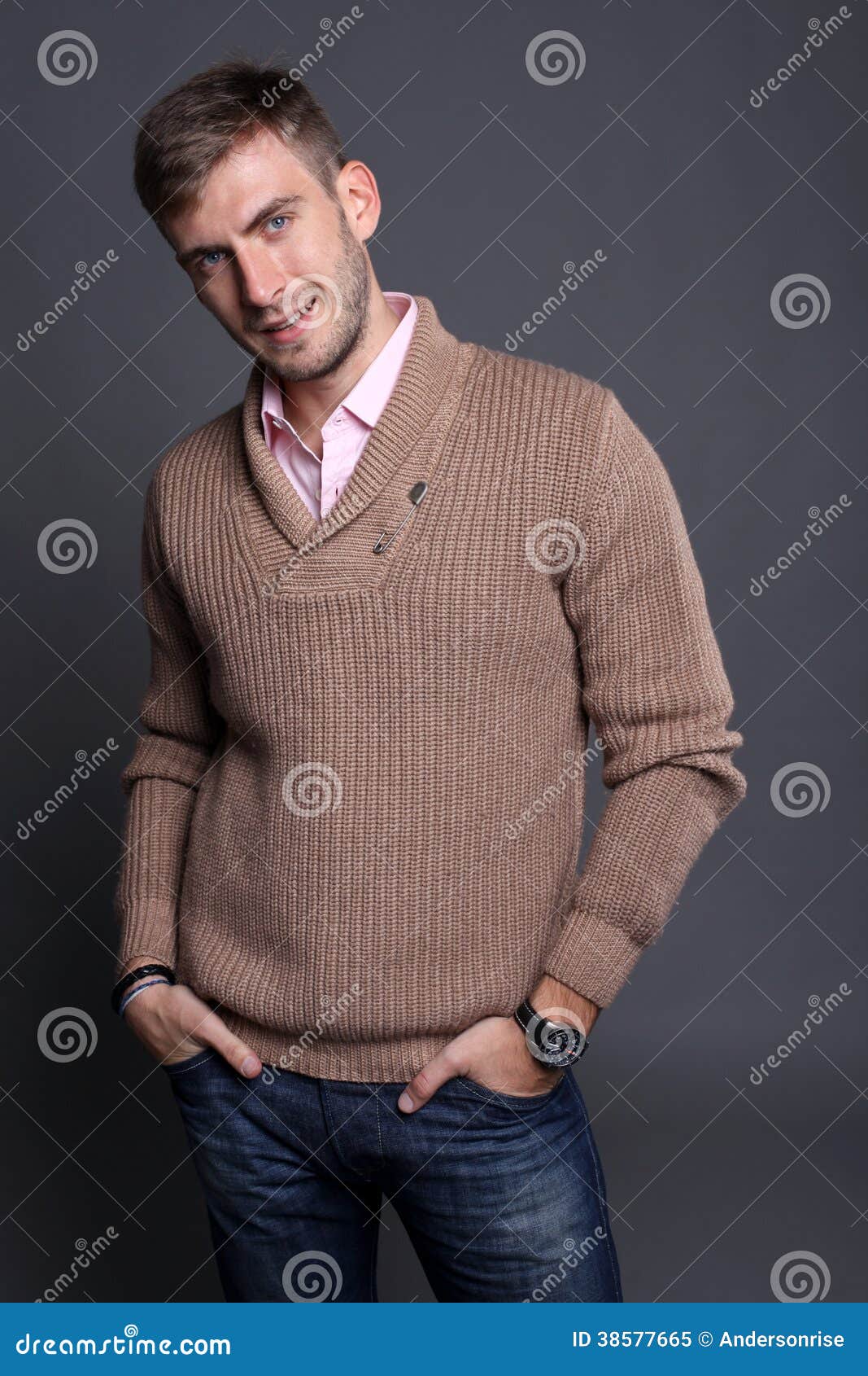 Young Good Looking Male Model Stock Image - Image of expression, beard ...