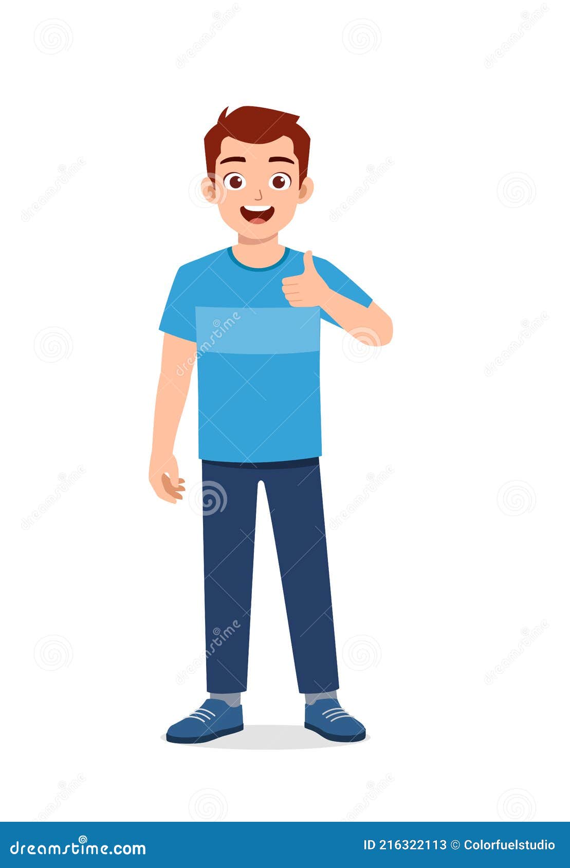 Young Good Looking Man Doing Thumb Up Pose Stock Vector - Illustration ...