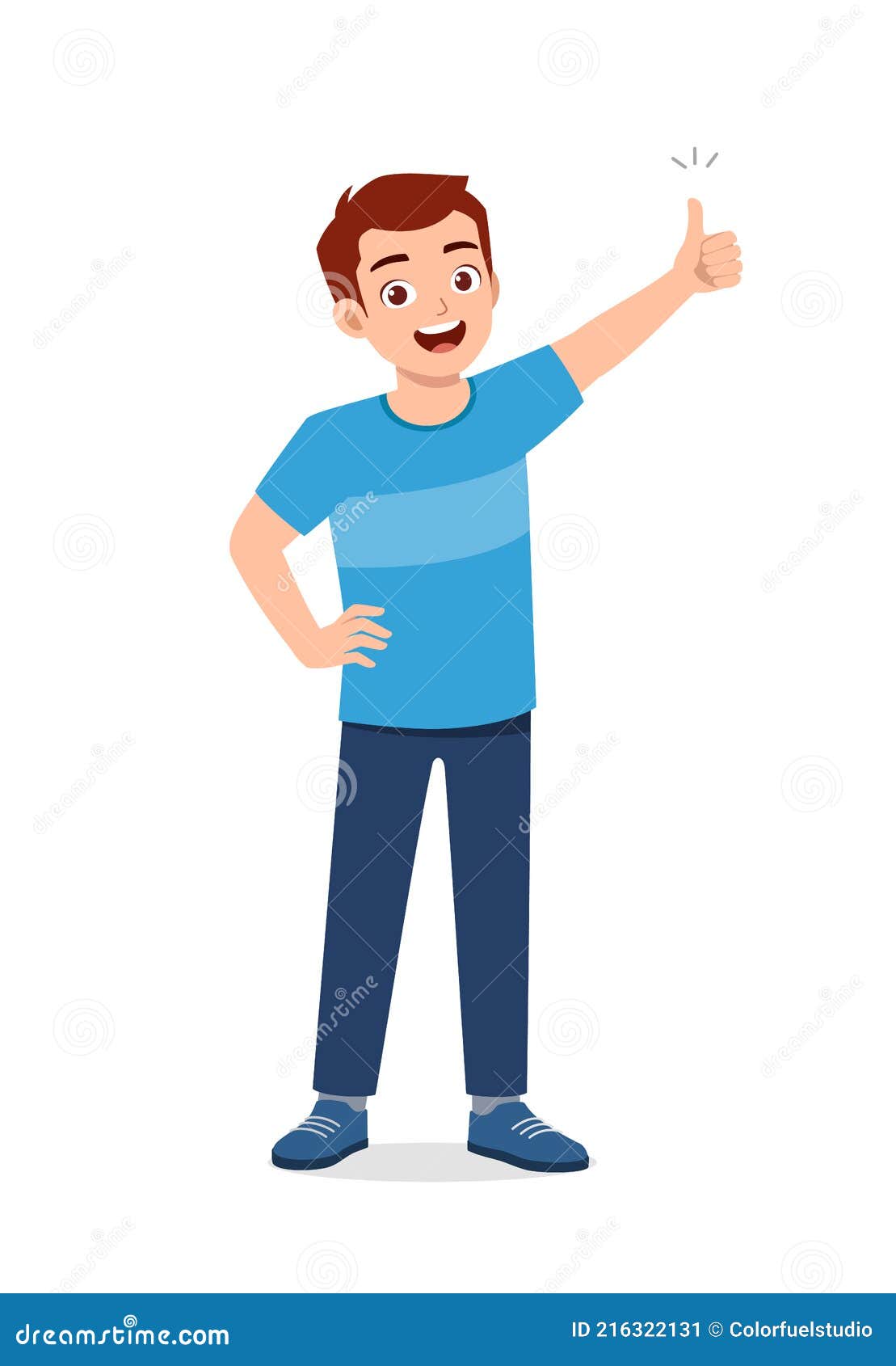 Young Good Looking Man Doing Thumb Up Pose Stock Vector - Illustration ...