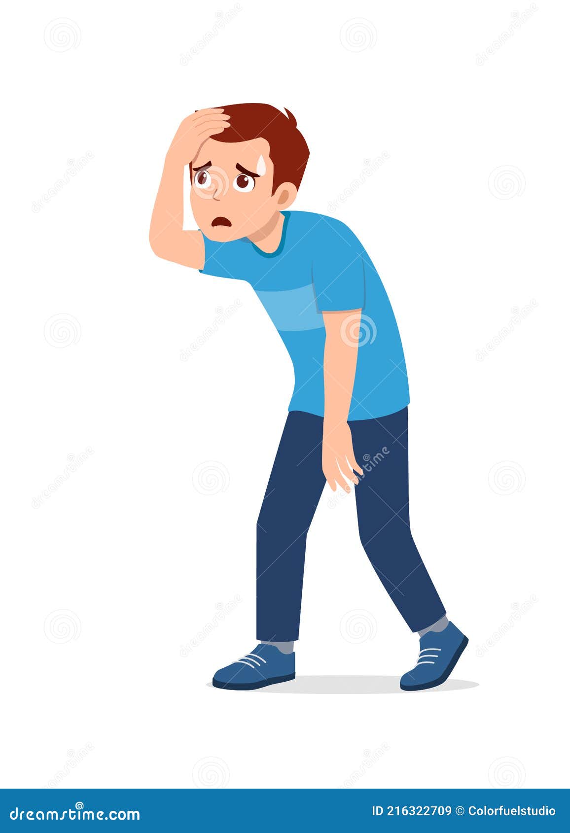 Feeling Dull Hand Drawn Vector Illustration In Cartoon Comic Stlye Man ...