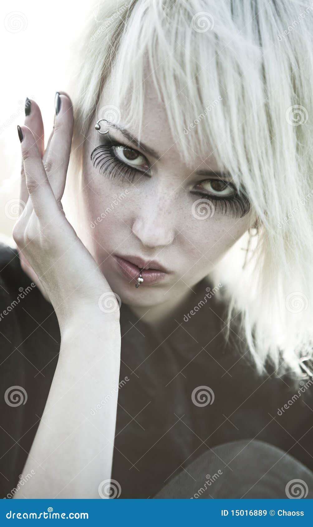 Young goth woman portrait stock image. Image of portrait - 15016889