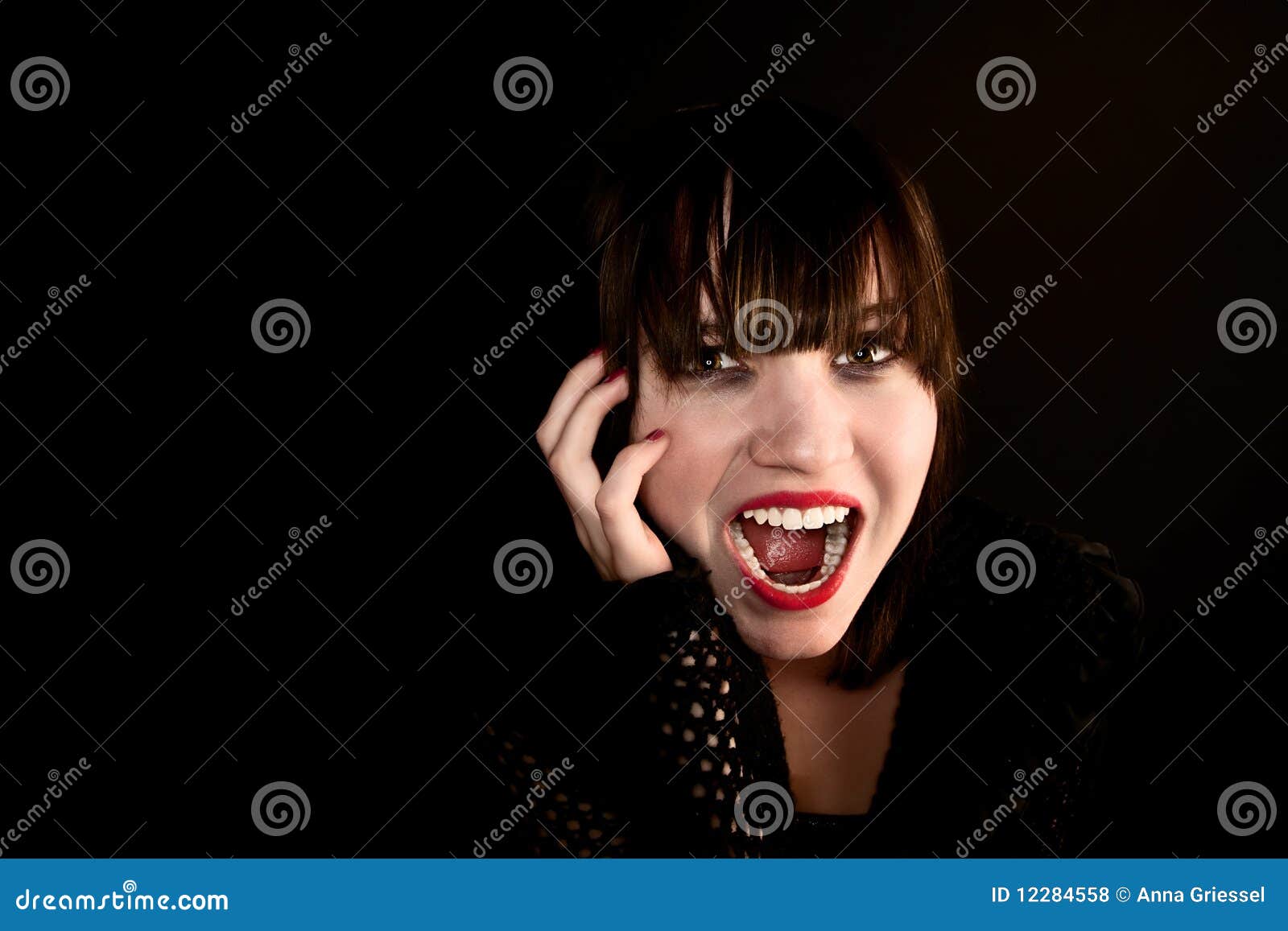 Young goth woman screaming stock photo. Image of yell - 12284558
