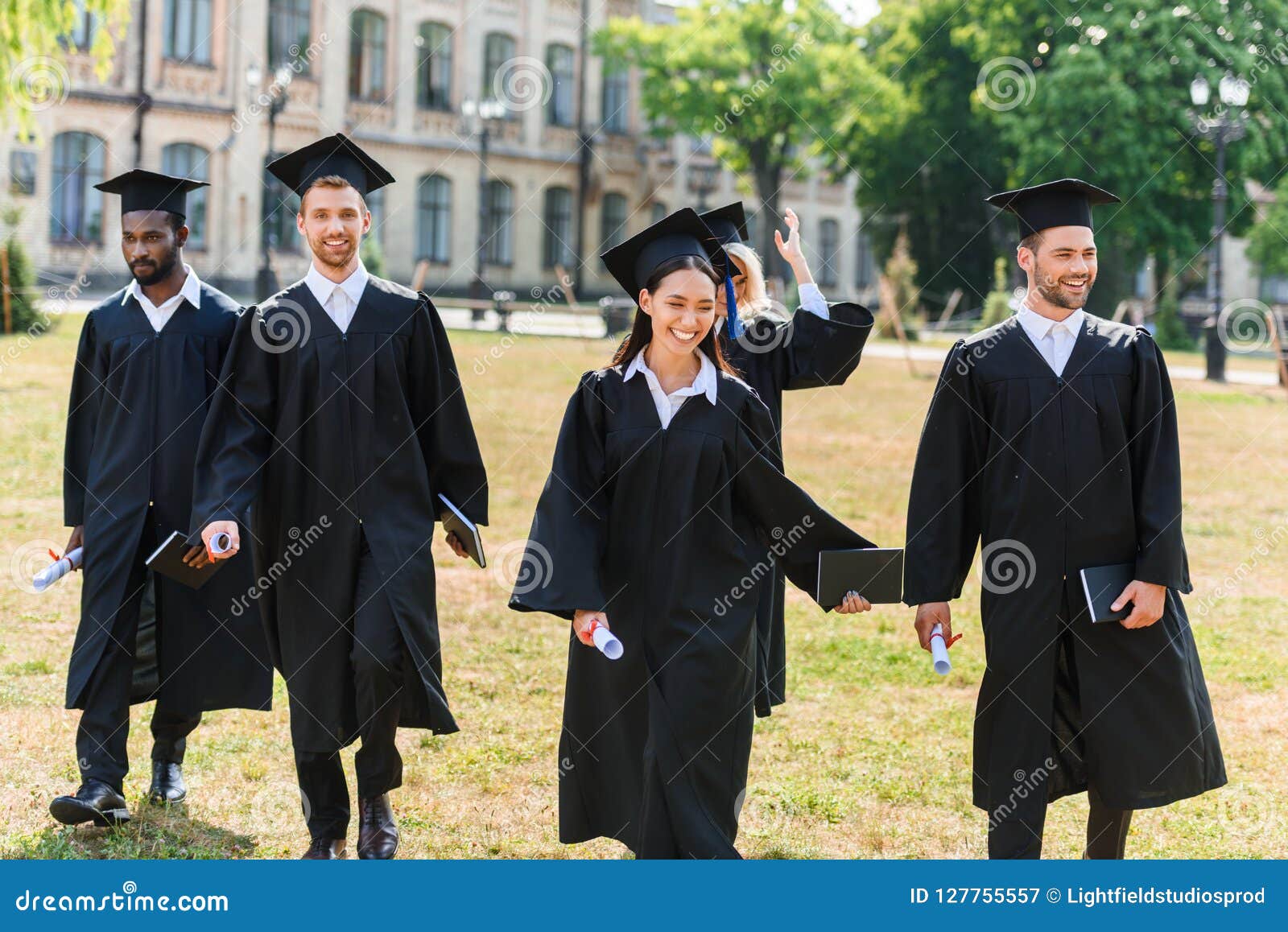Graduated Students Group With World Map Stock Photography ...
