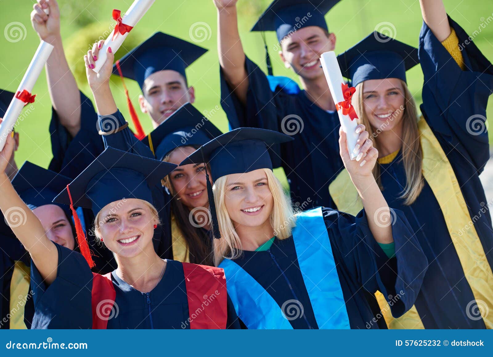 Young Graduates Students Group Stock Photo - Image of portrait ...