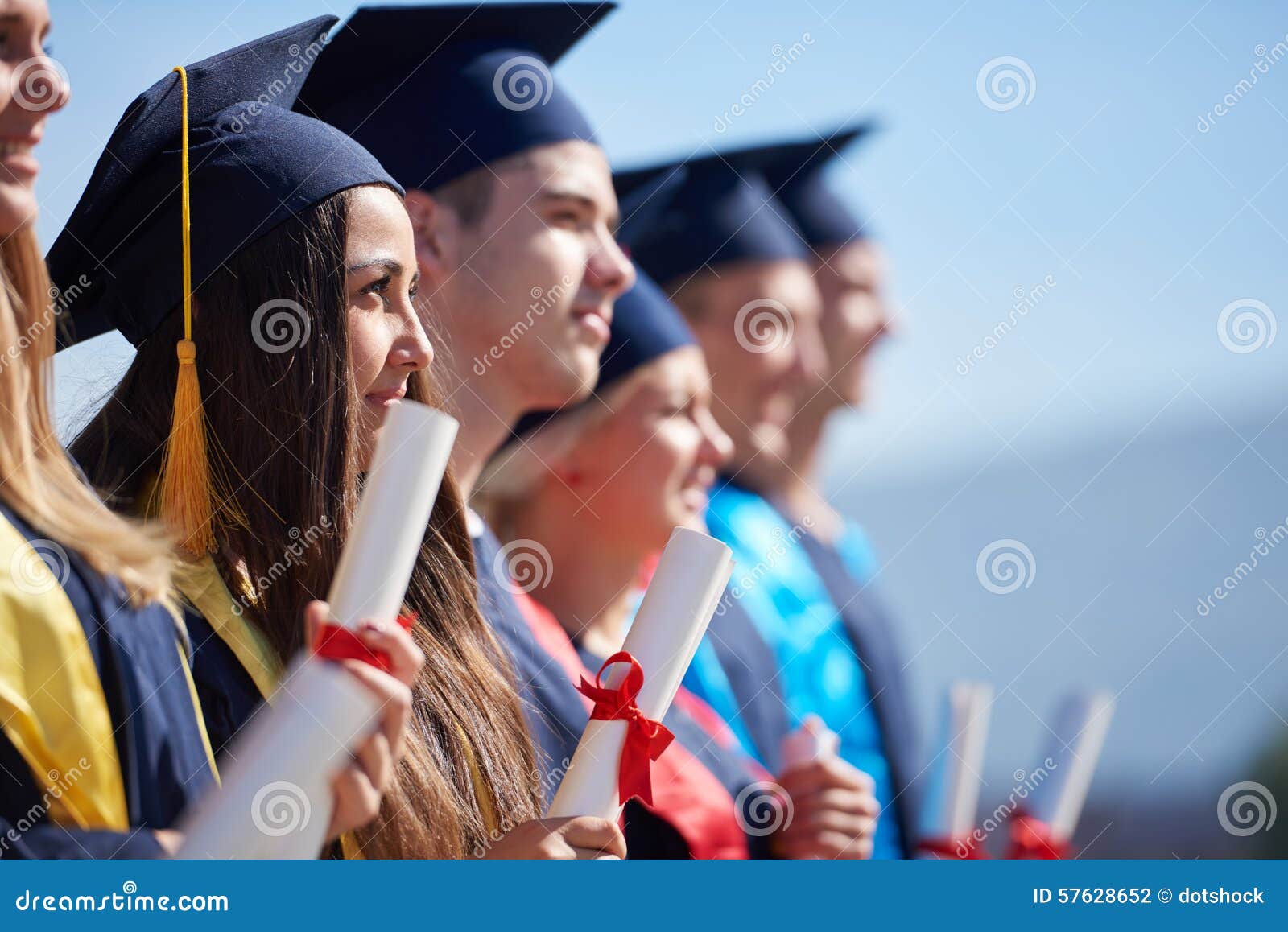 Young Graduates Students Group Stock Photo - Image of college ...