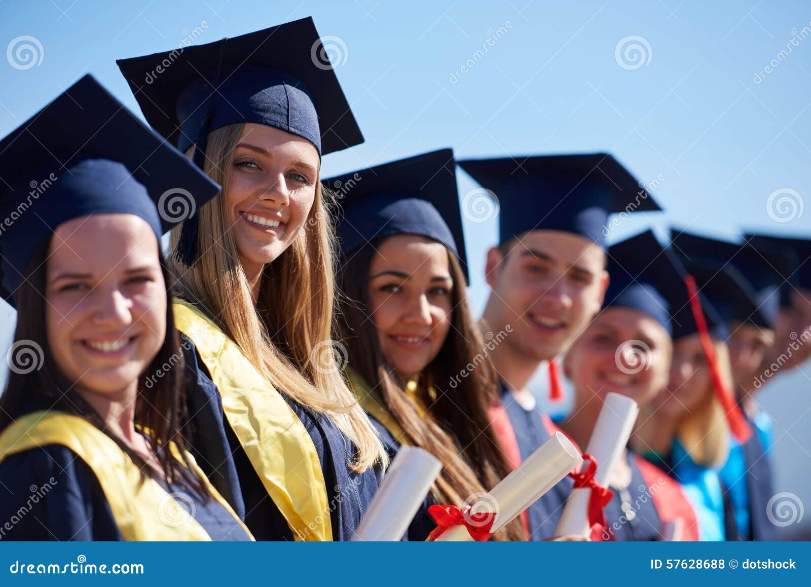 Young Graduates Students Group Stock Photo - Image of graduation ...