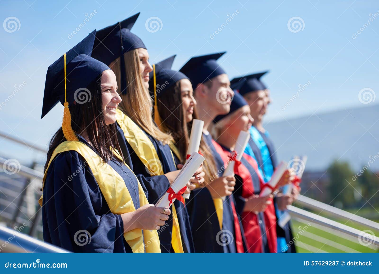 Young Graduates Students Group Stock Image - Image of multiracial ...