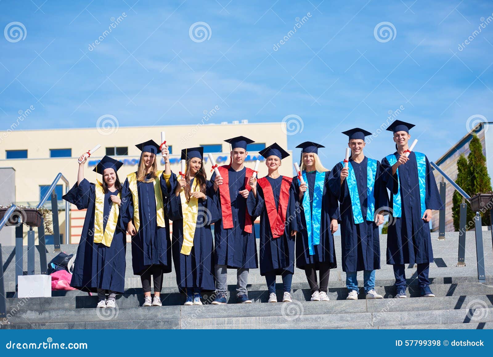 Young Graduates Students Group Stock Photo - Image of education ...