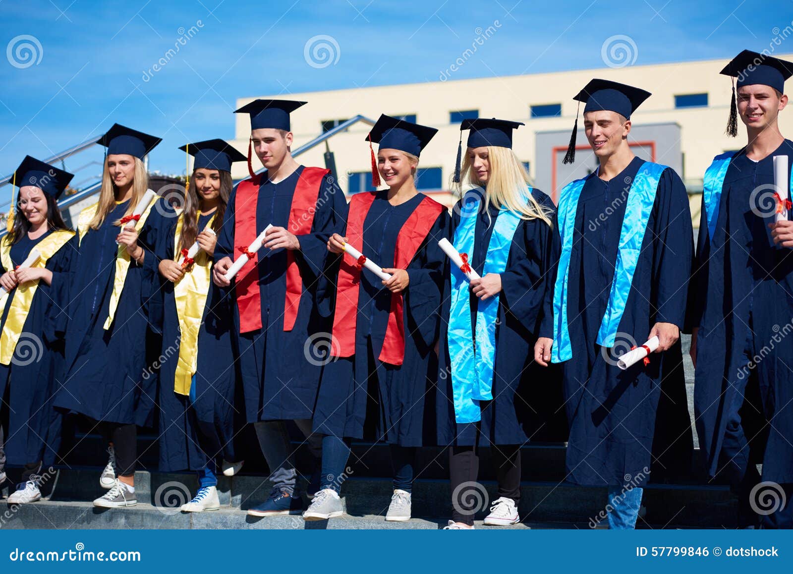 Young Graduates Students Group Stock Photo - Image of highschool ...