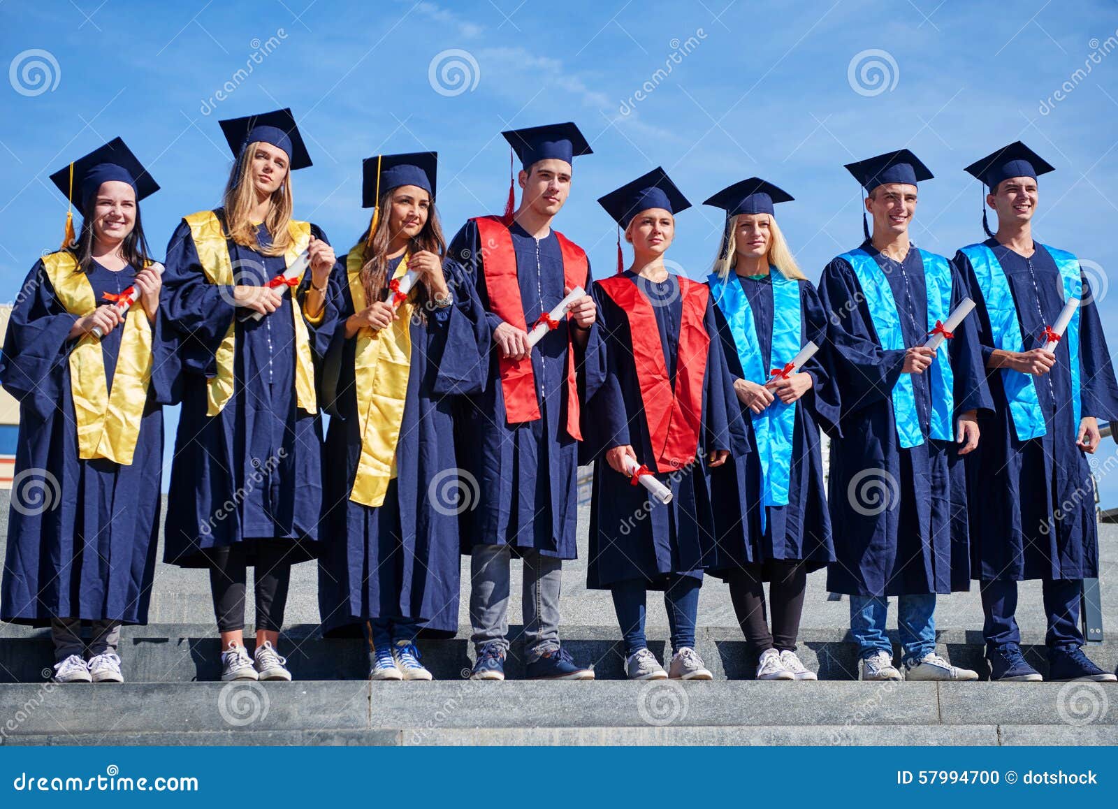 Young Graduates Students Group Stock Photo - Image of achievement ...