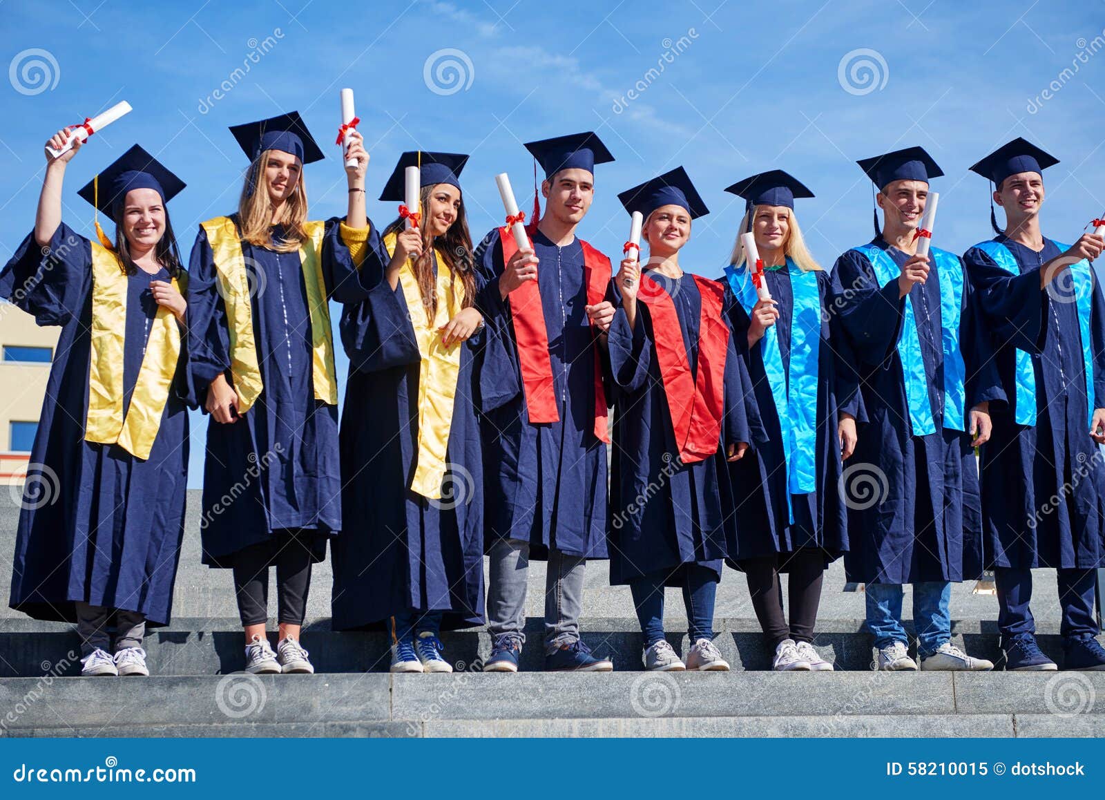 Young Graduates Students Group Stock Image - Image of multiracial ...