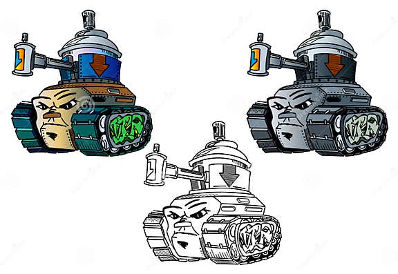 Young Graffitti-style tank stock vector. Illustration of hardness ...