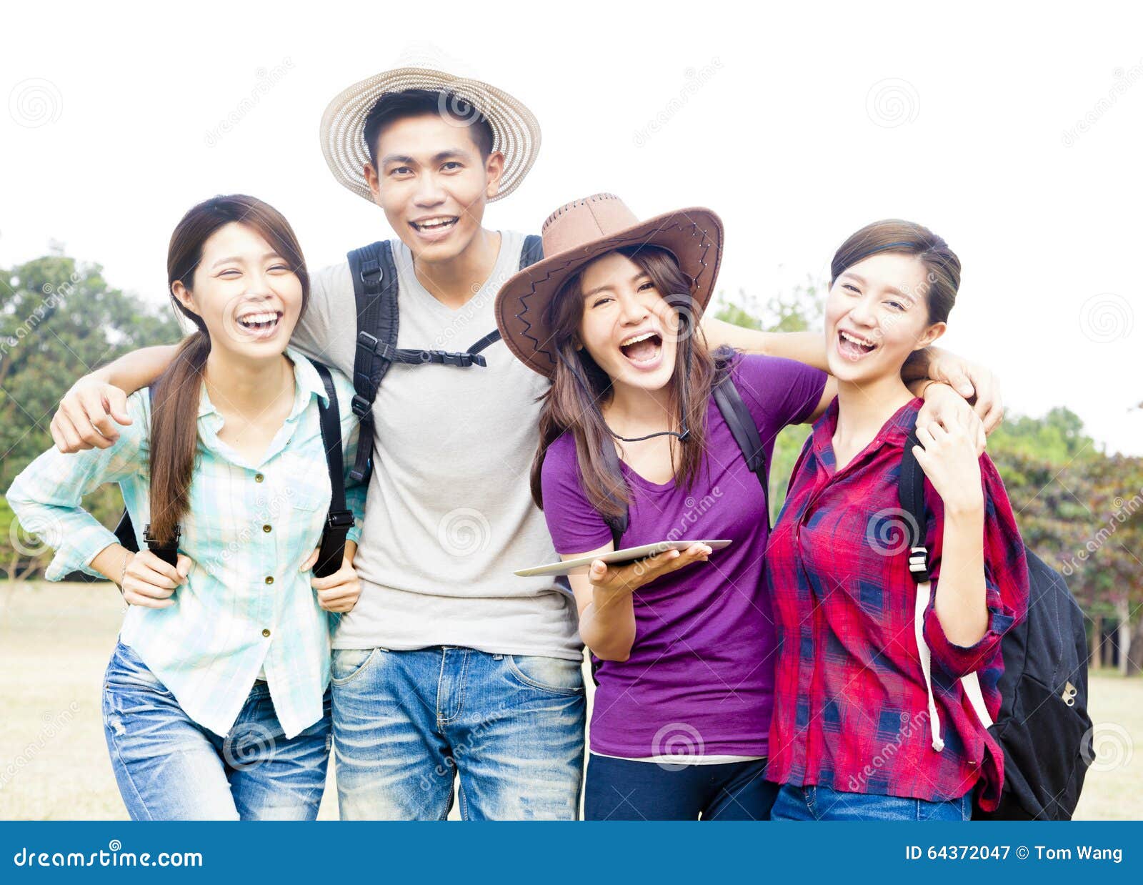 Young Group Enjoy Vacation and Tourism Stock Image - Image of outdoors ...