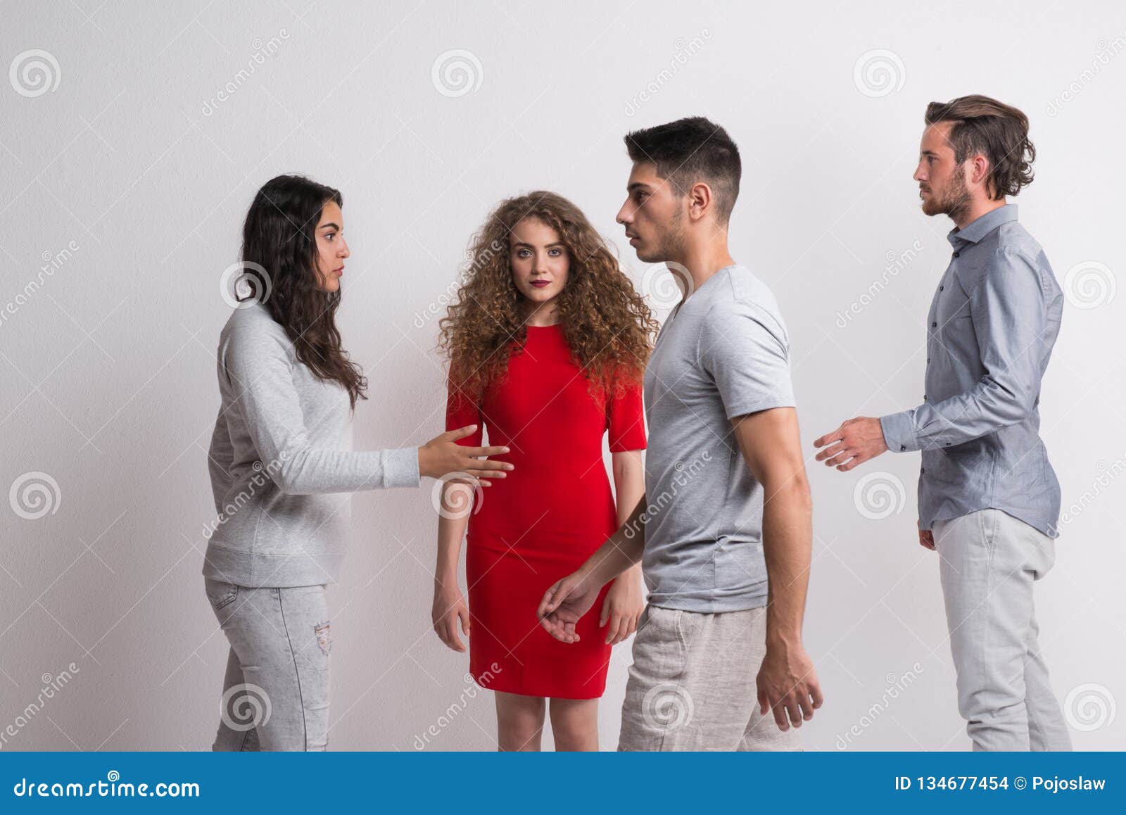 Young Group of Friends in a Studio, Stand Out from the Crowd Concept ...