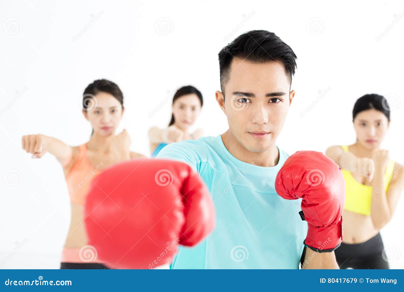 Young Group People in Boxing Class Stock Image - Image of person ...