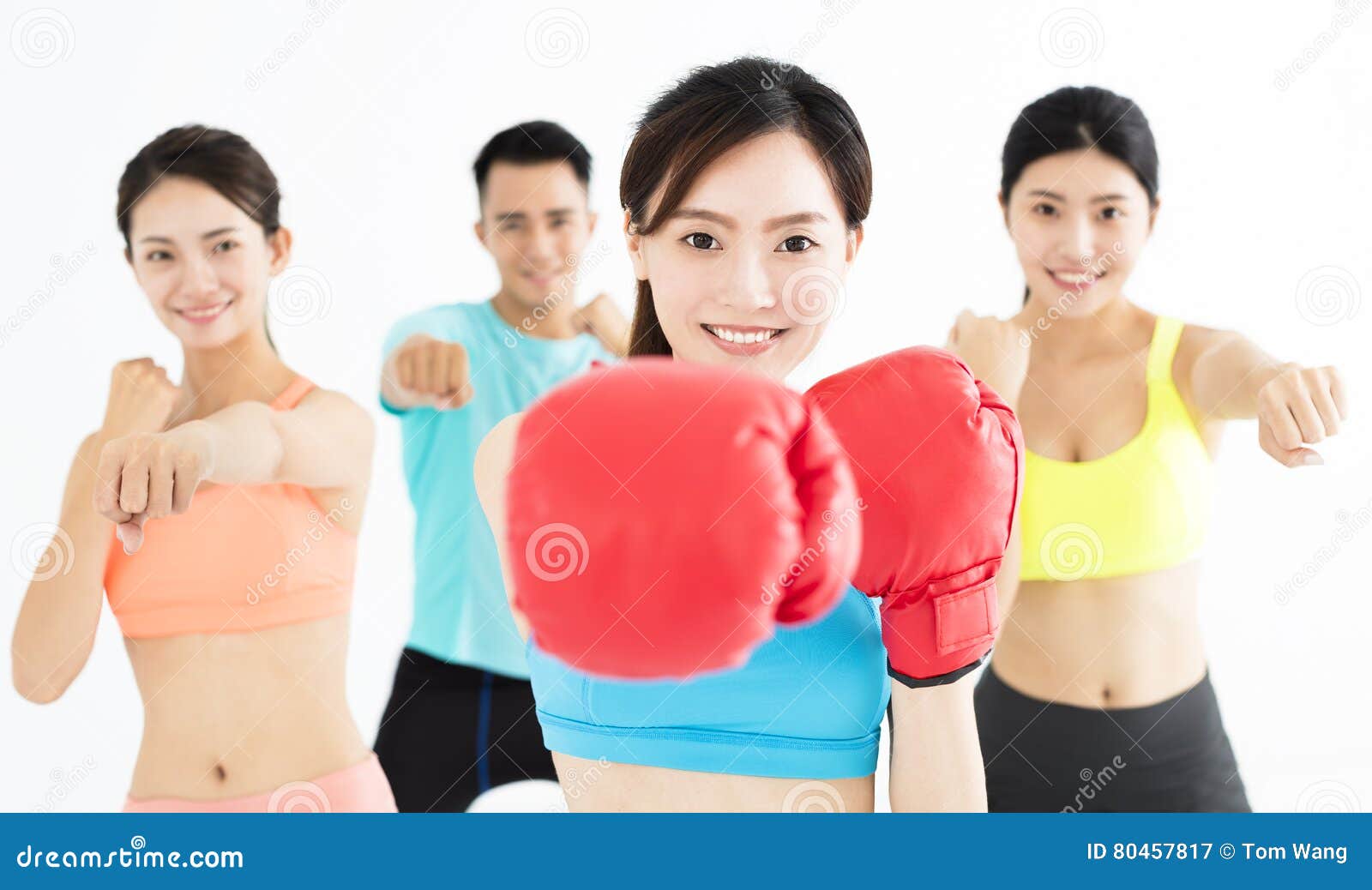 Young Group People in Boxing Class Stock Image - Image of beauty ...