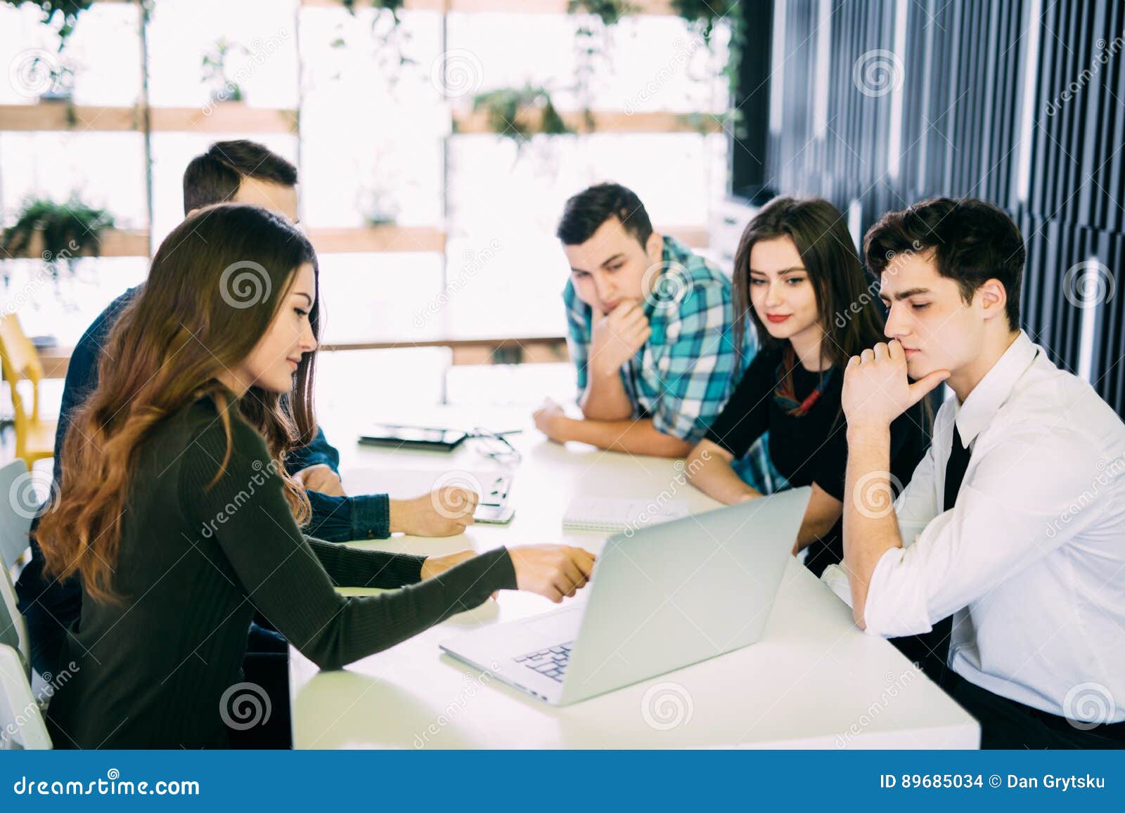 Young Group of People Discussing Business Plans. Stock Photo - Image of ...