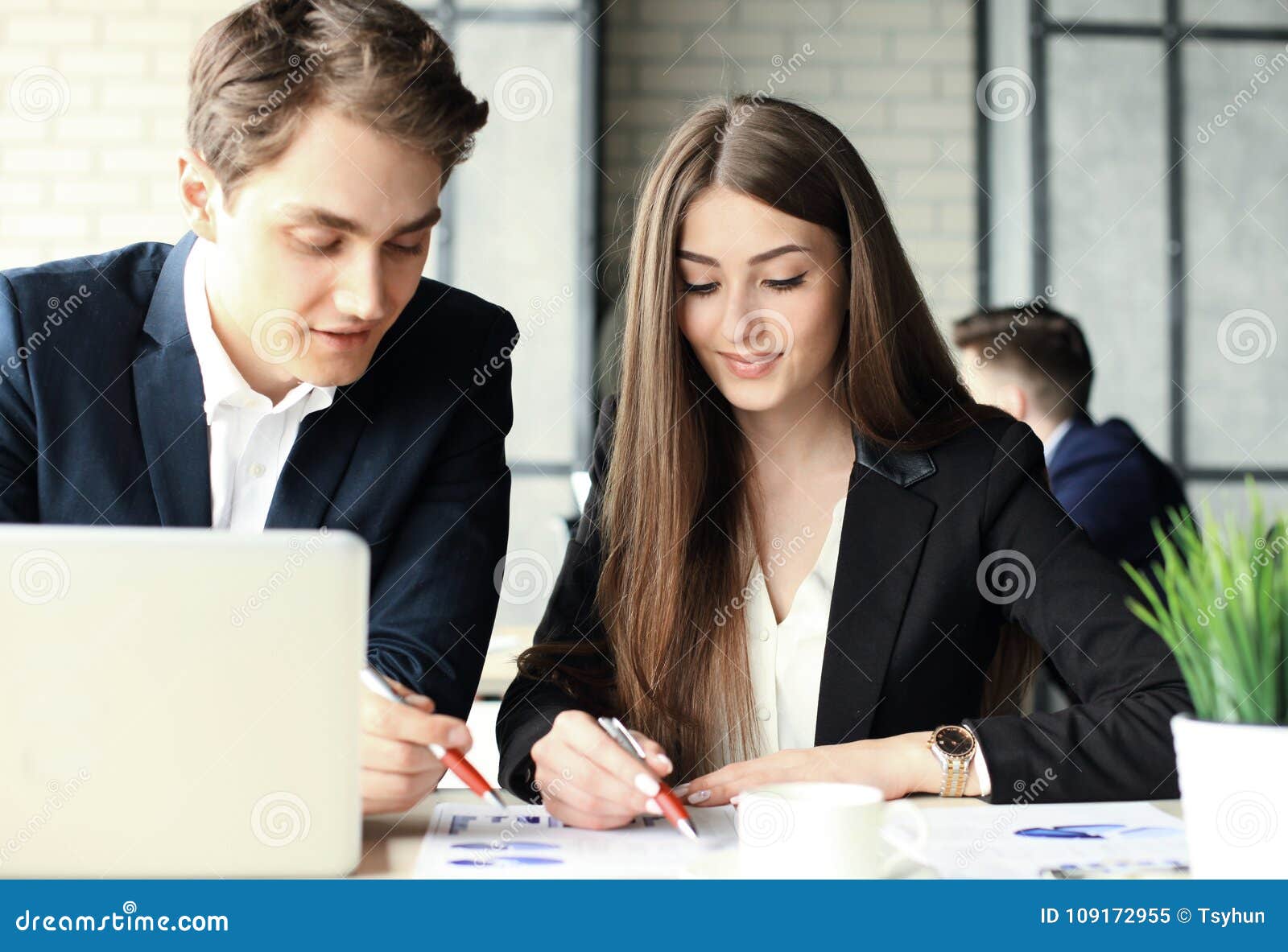 Young Group of People Doing Their Jobs on Laptop. Stock Image - Image ...