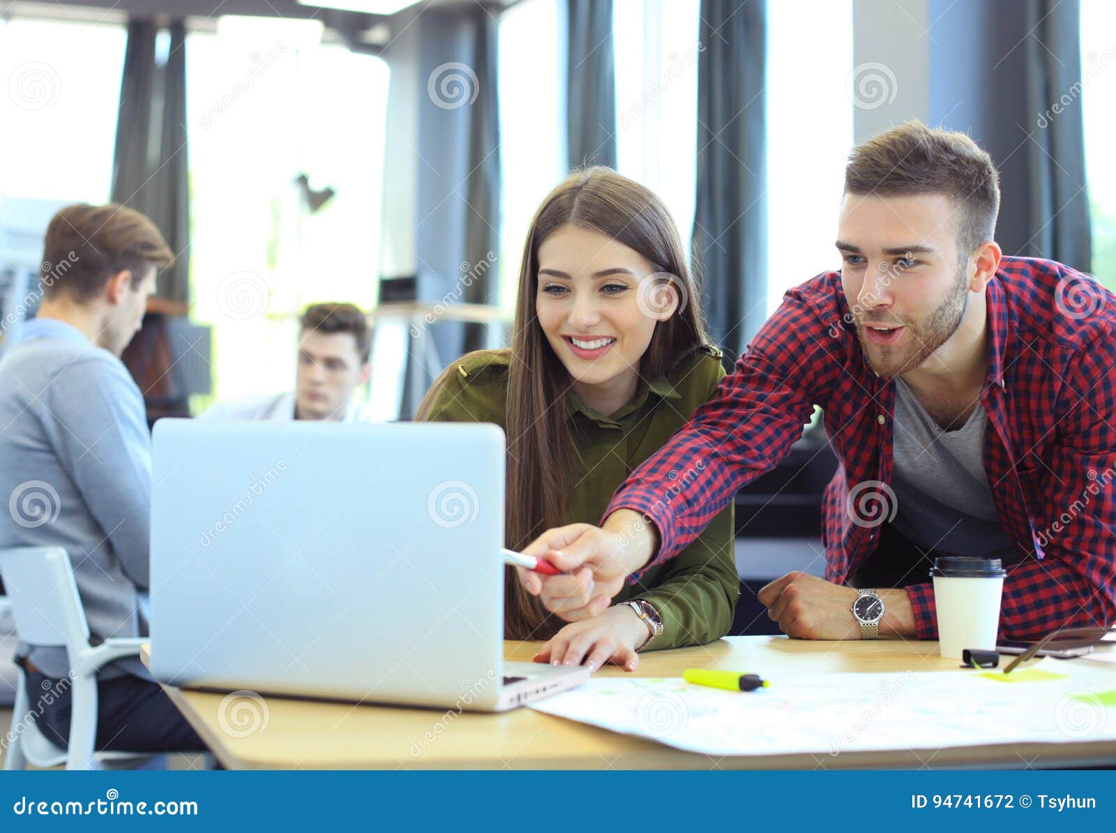 Young Group of People Doing Their Jobs on Laptop. Stock Photo - Image ...