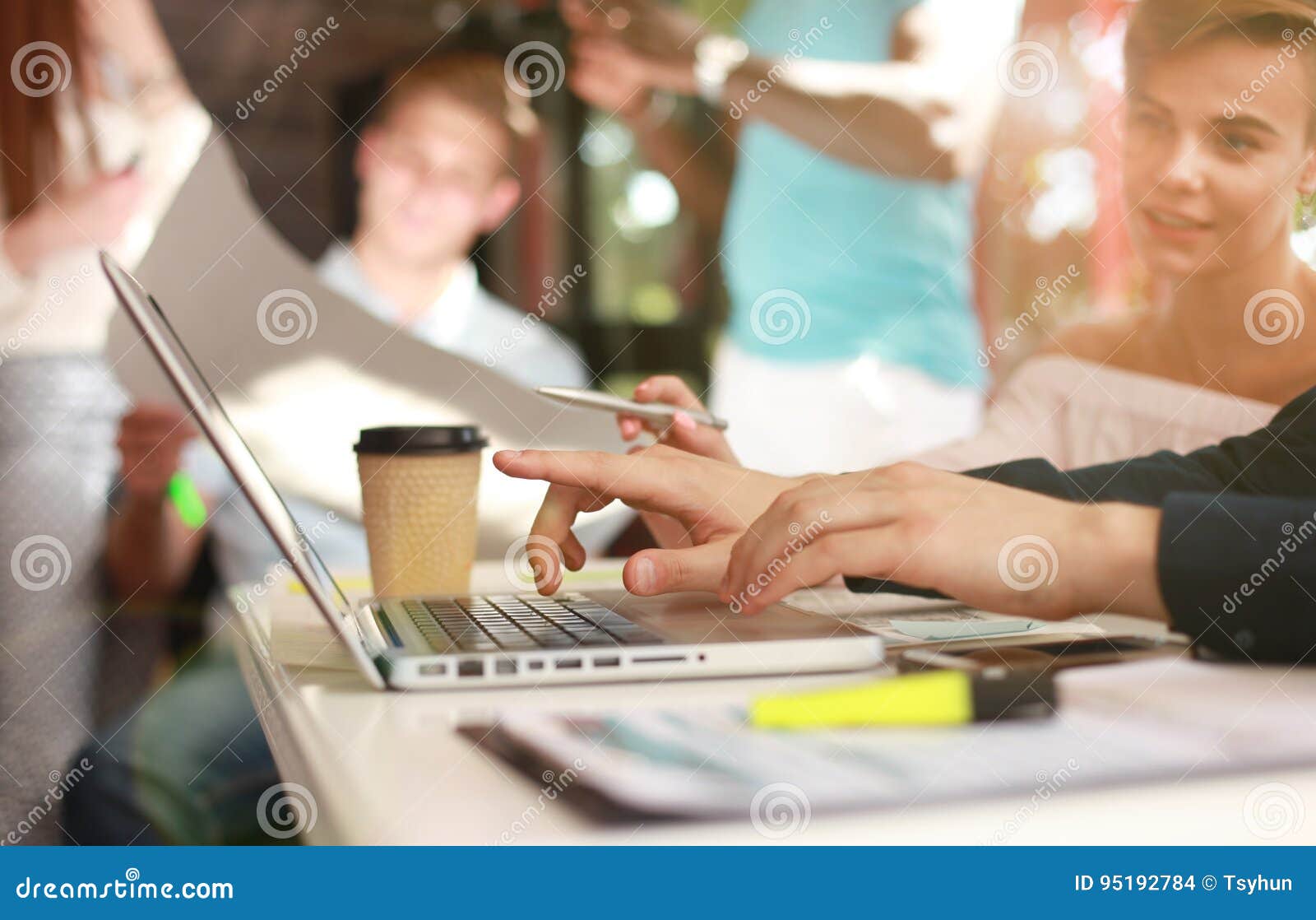 Young Group of People Doing Their Jobs on Laptop. Stock Photo - Image ...