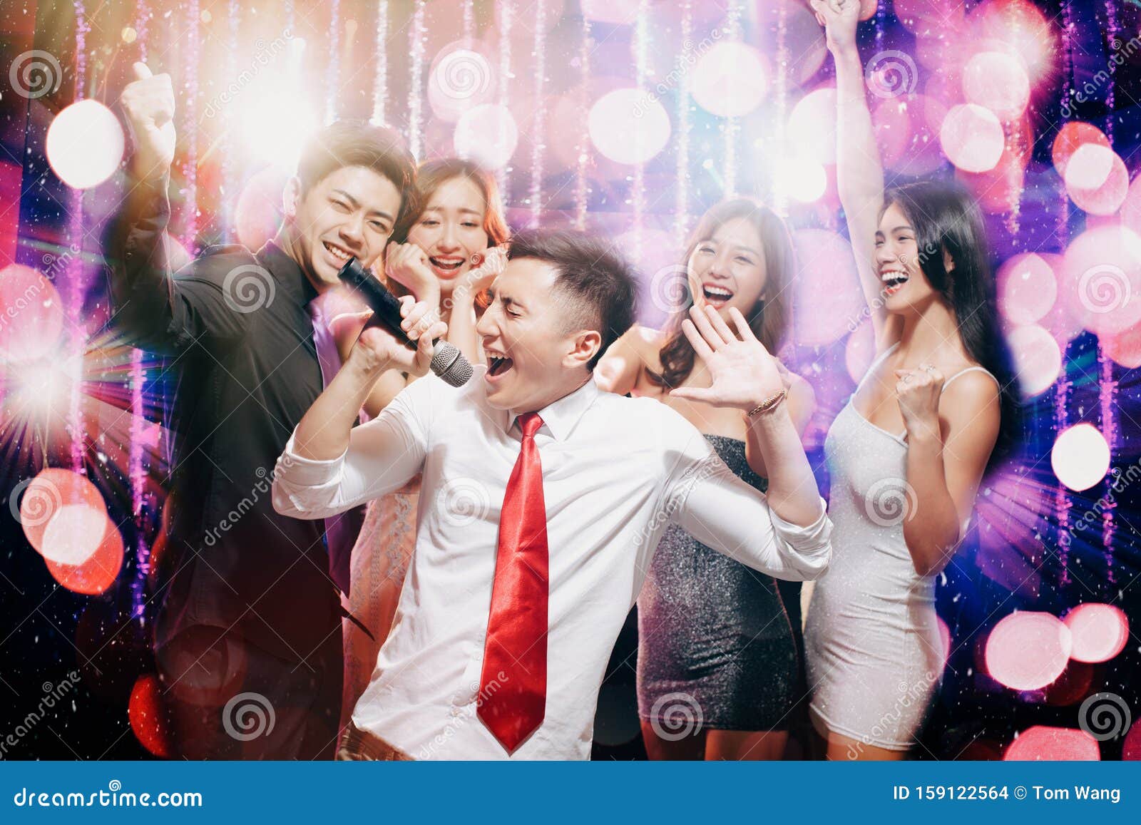 Young Group Singing and Dancing in Party Stock Photo - Image of enjoy ...