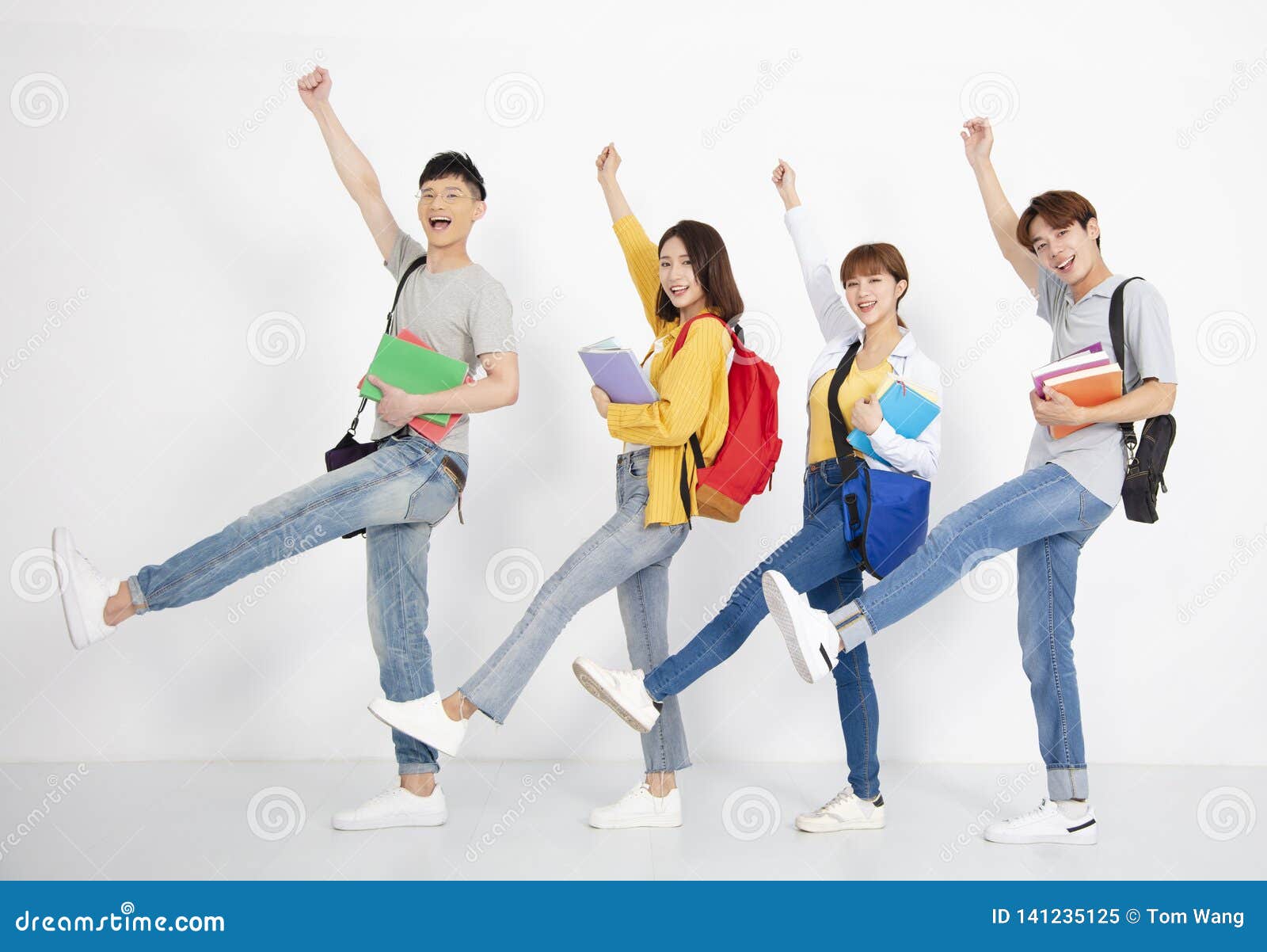 Young Group of Student, Smiling and Dancing Stock Image - Image of ...