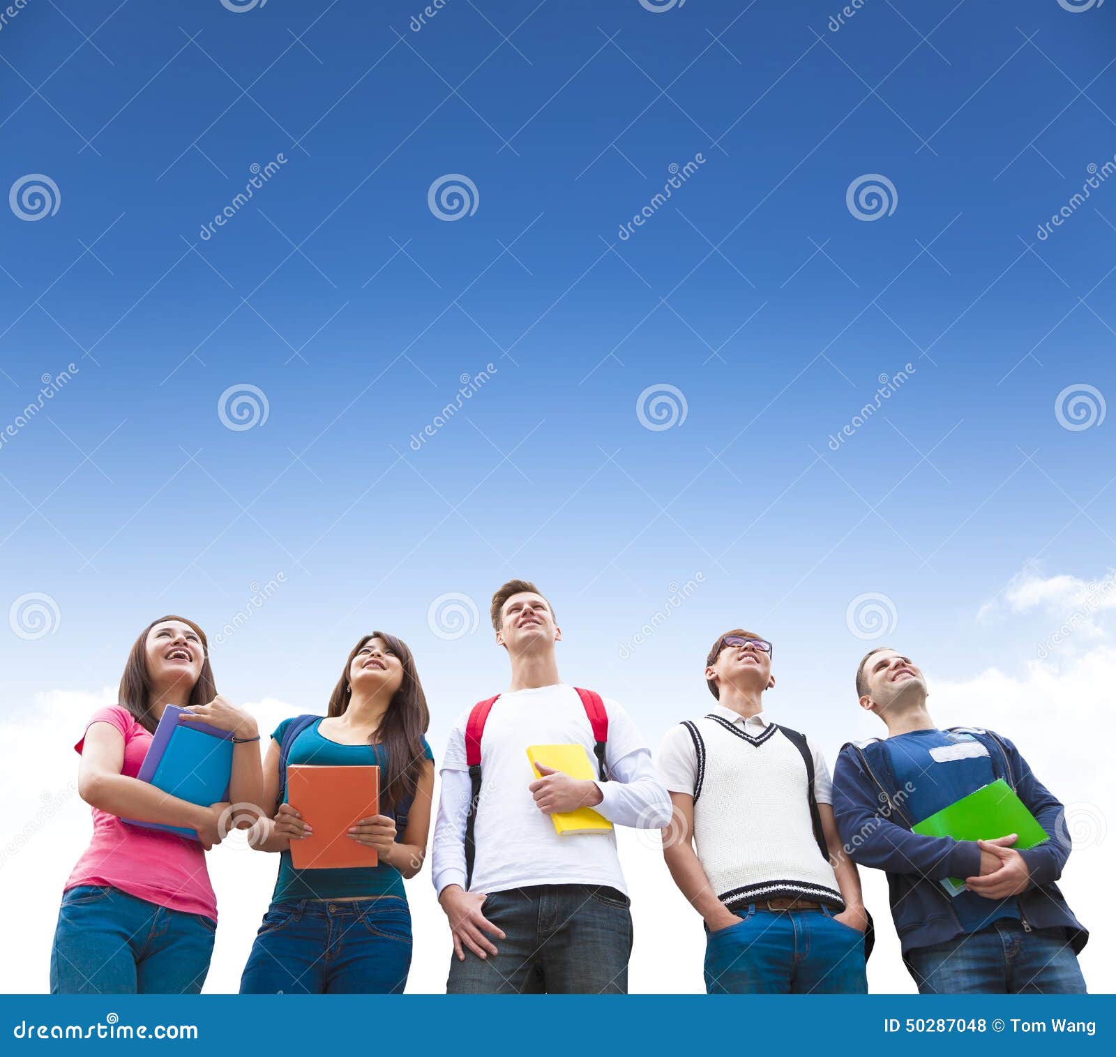 Young Group of Students Standing Together Stock Photo - Image of campus ...